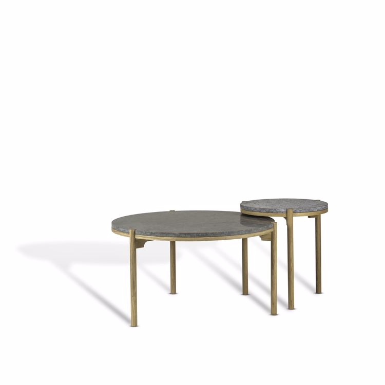 Dondo Soffbord Vitpigmenterad Mattlackad Ek, Slipad Kalksten